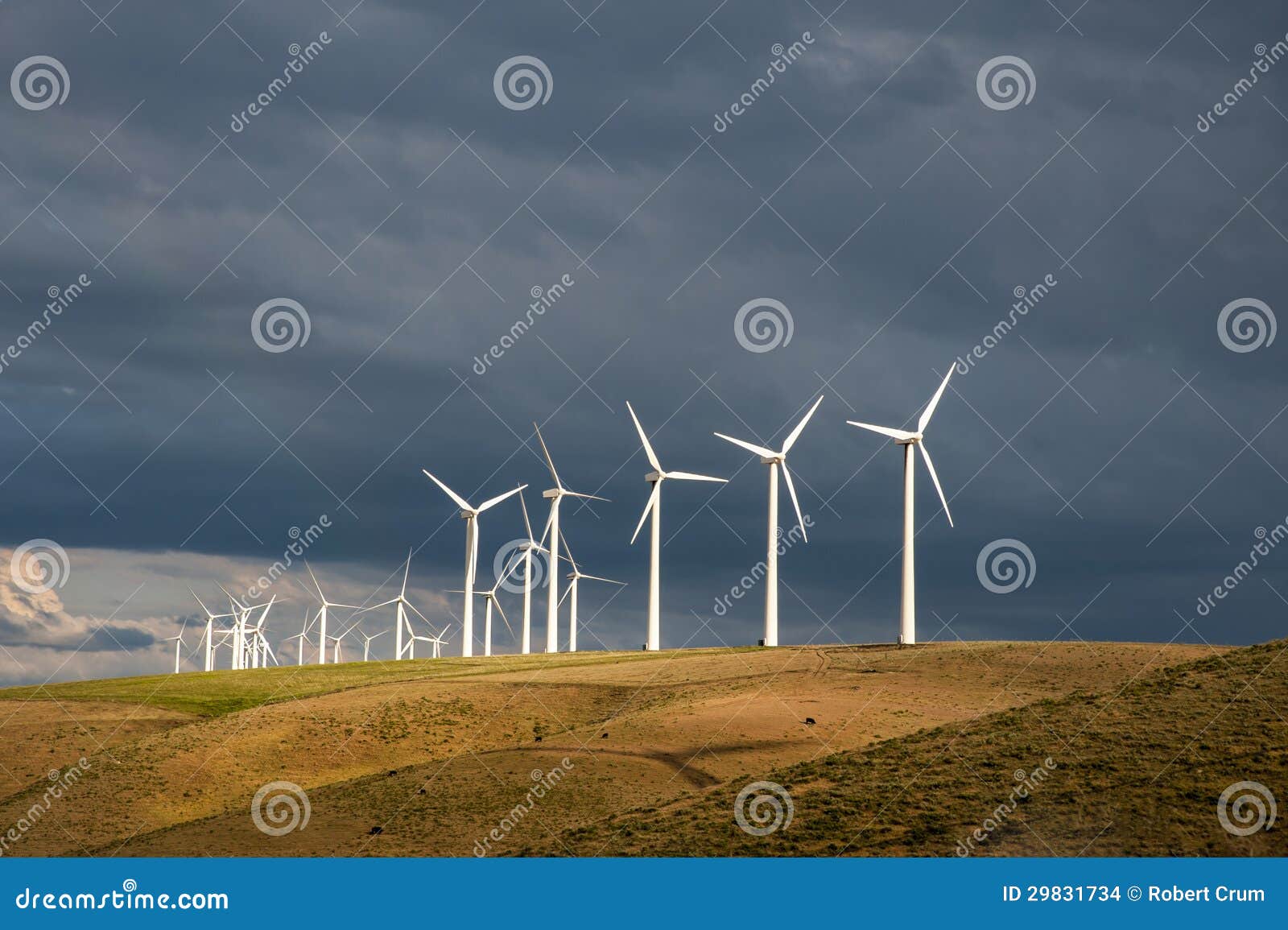 Wind Turbines Below a Stormy Sky Stock Photo - Image of alternative ...