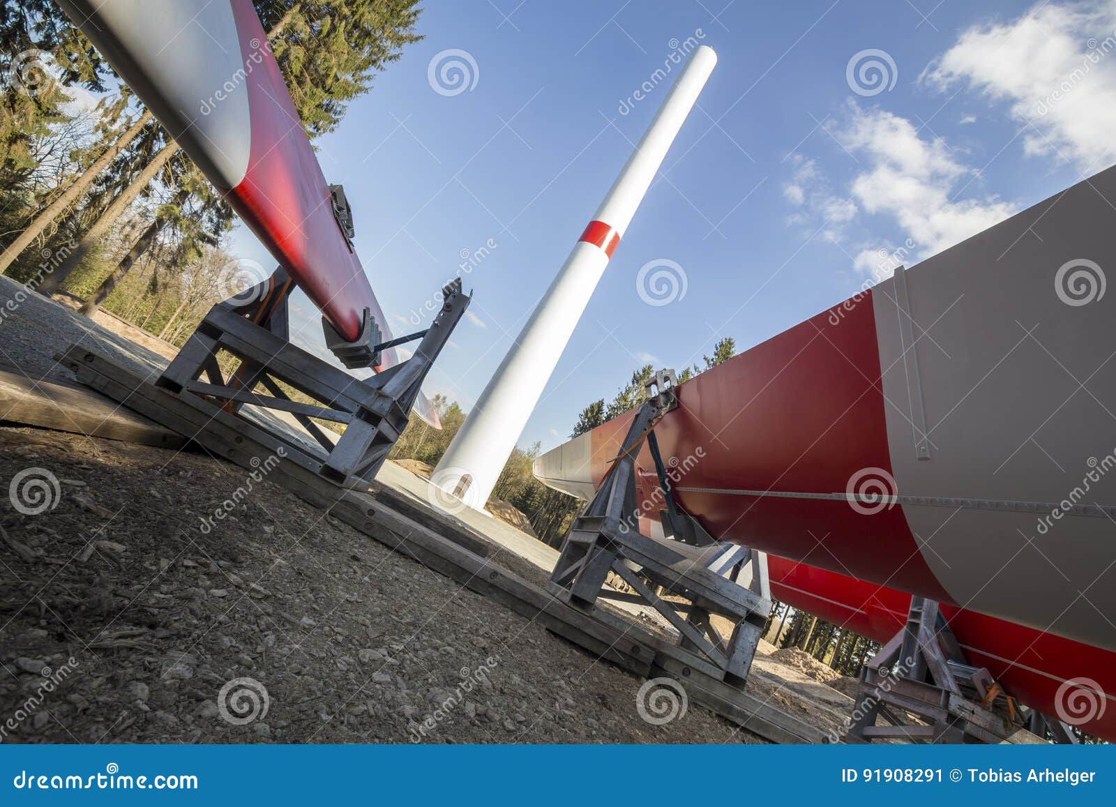 Wind Turbines Construction Site Stock Image - Image of plant ...