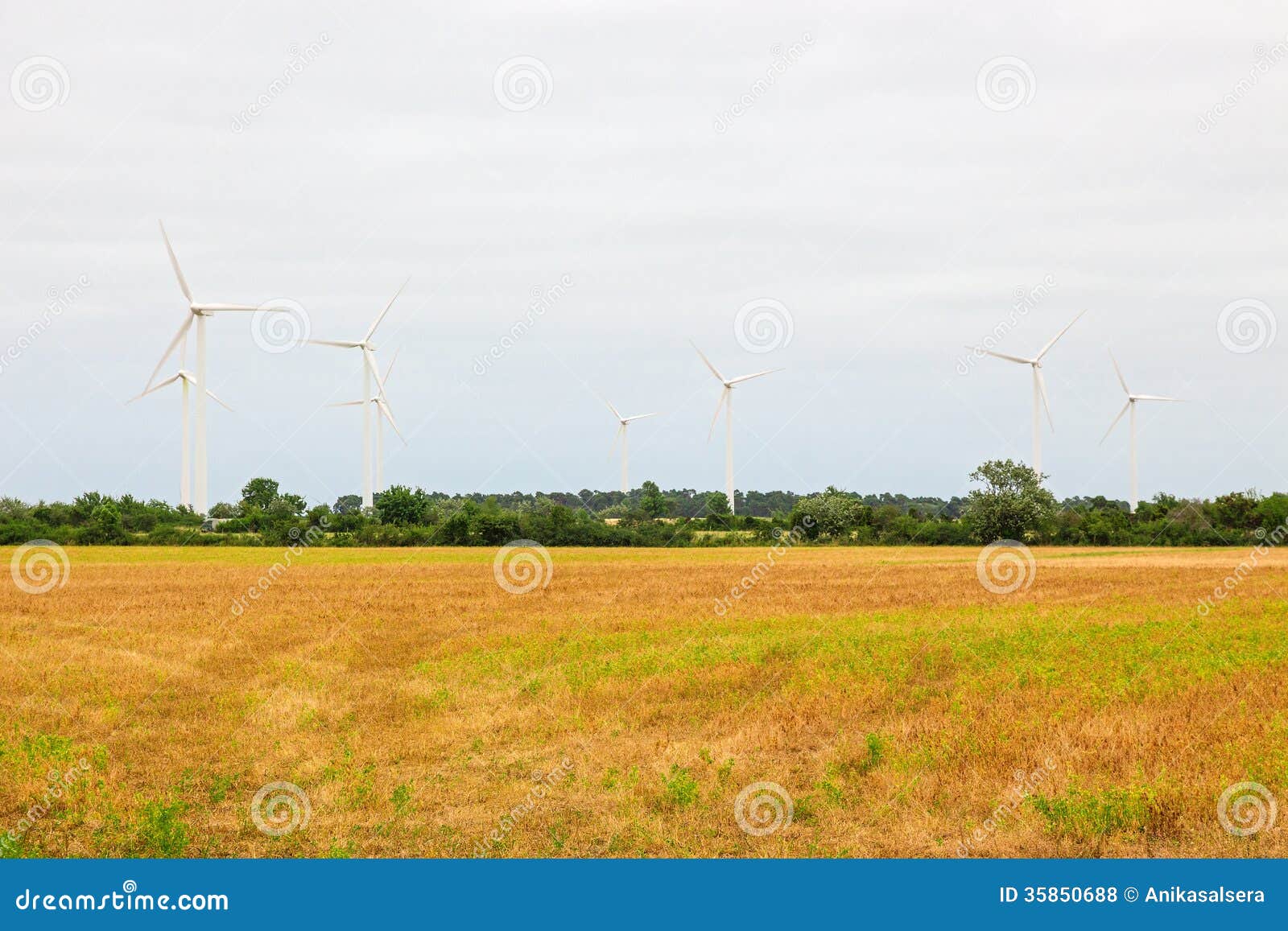Wind Turbines in the Countryside Stock Photo - Image of mill ...