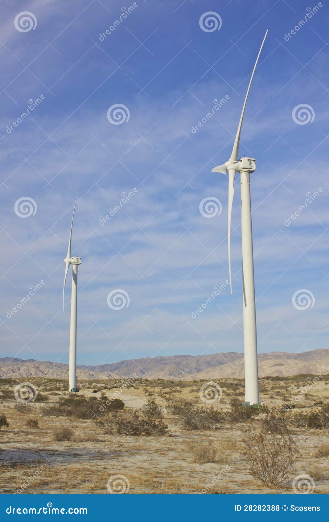 Wind Turbines in the Desert Stock Photo - Image of ecology, desert ...