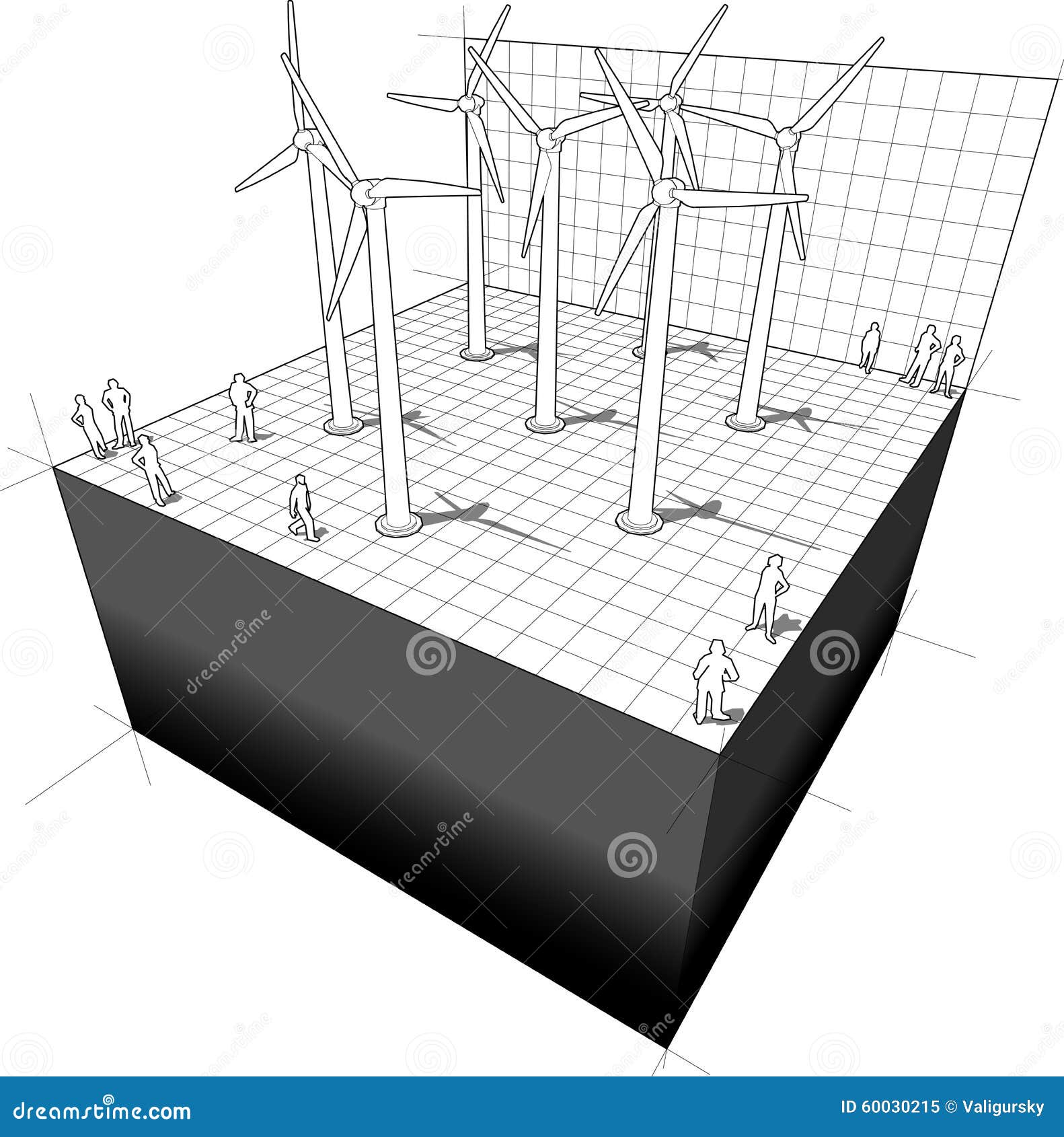 Wind turbines diagram stock vector. Illustration of electrical - 60030215