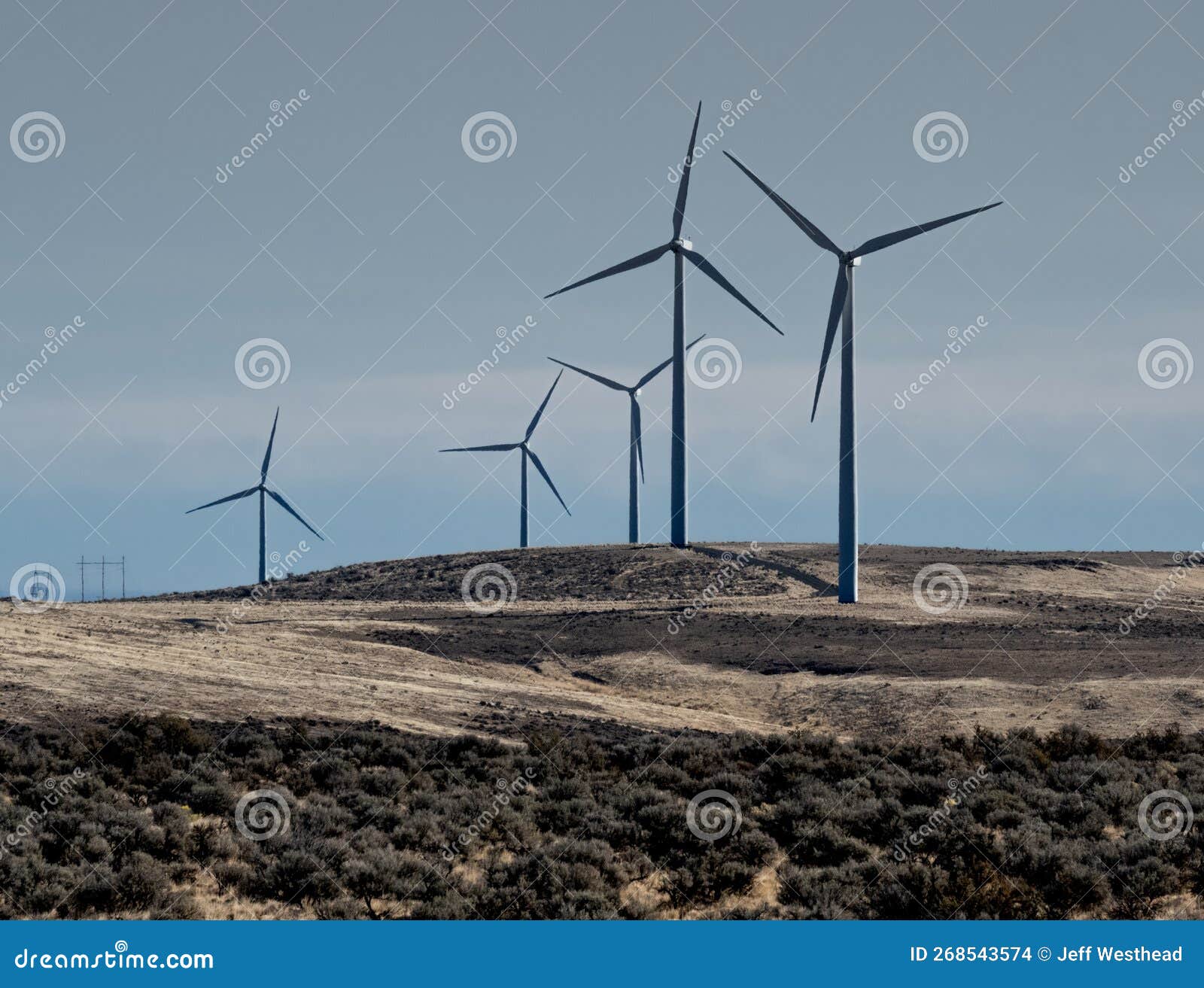 Wind Turbines in Eastern Washington State Stock Photo - Image of ...