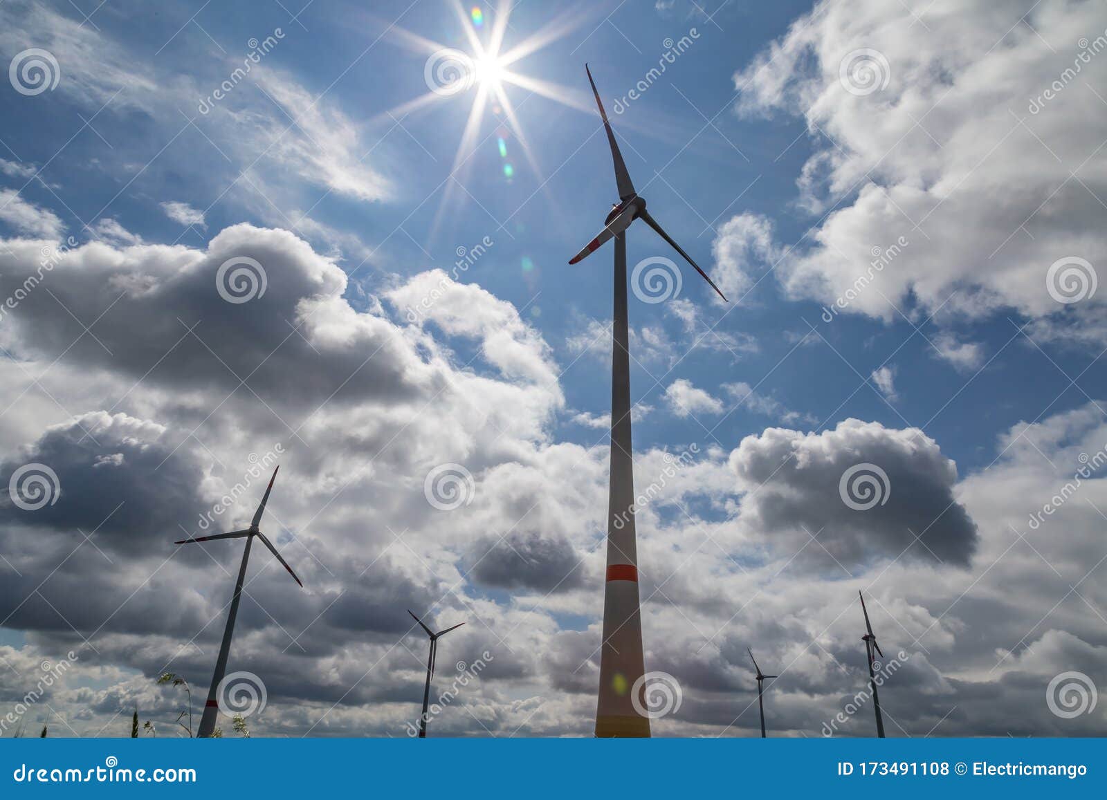 Green wind energy stock photo. Image of power, turbines - 173491108