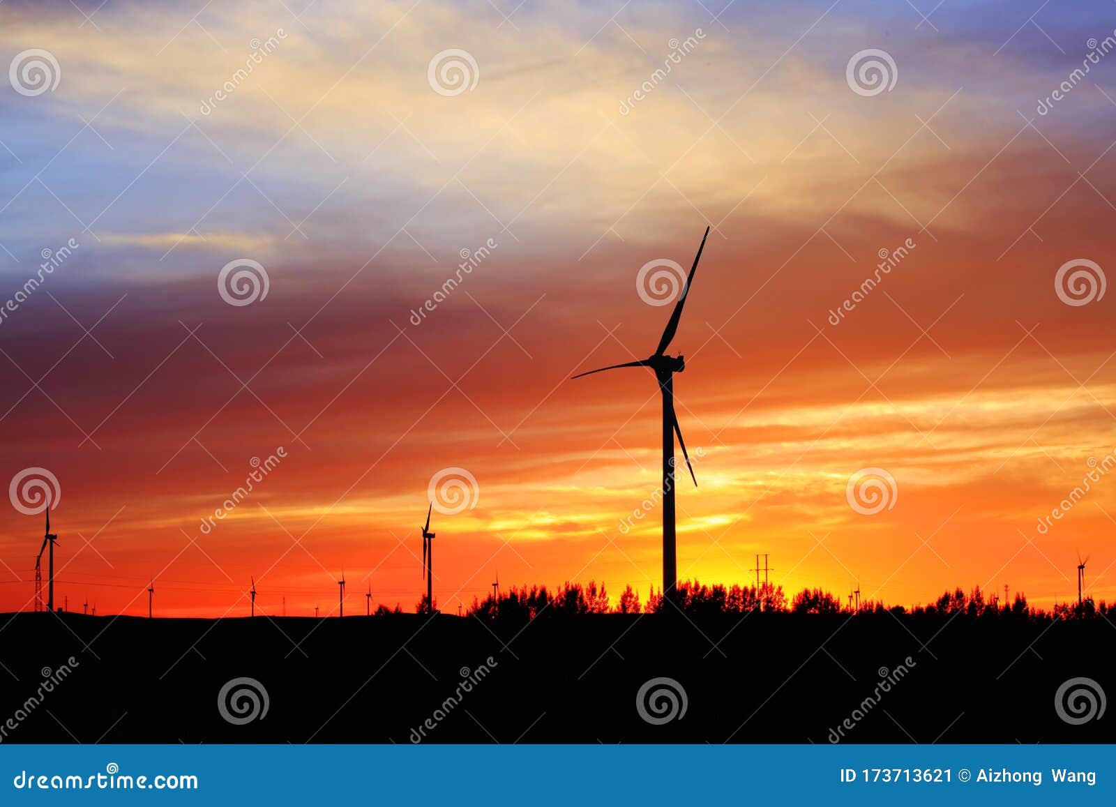 Wind Turbines in the Evening Stock Image - Image of equipment, clean ...