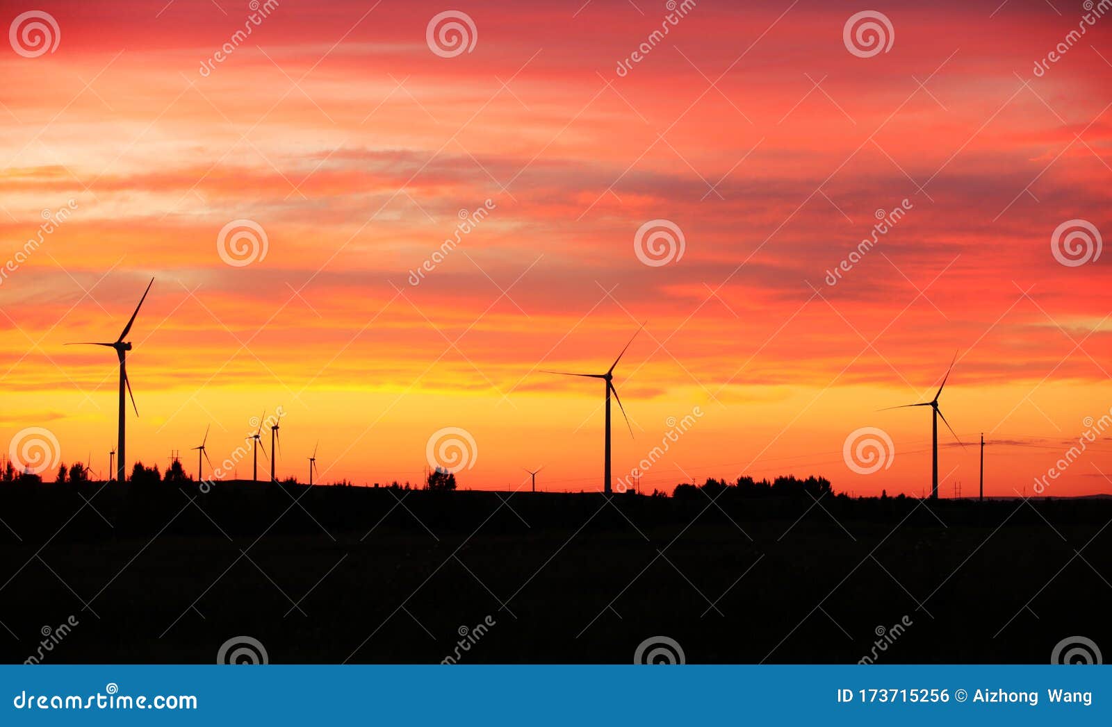 Wind Turbines in the Evening Stock Photo - Image of landscape ...