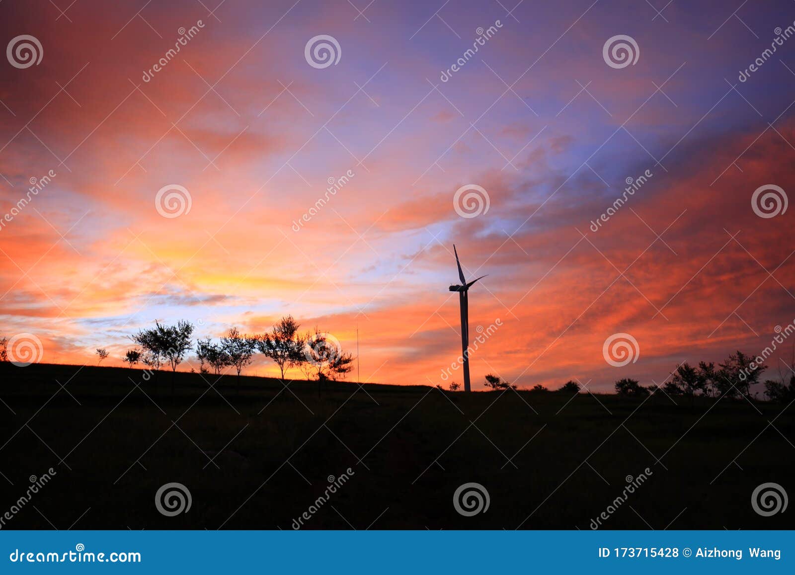 Wind Turbines in the Evening Stock Photo - Image of industrial ...