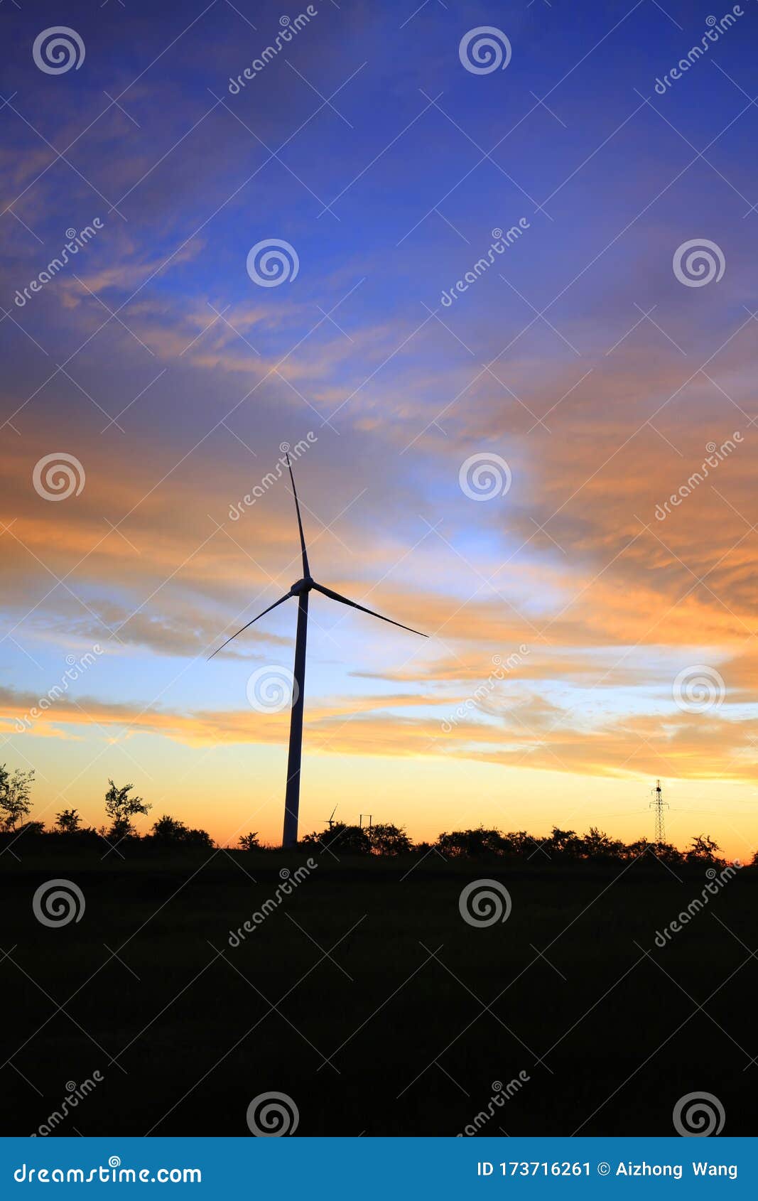 Wind Turbines in the Evening Stock Image - Image of renewable, golden ...