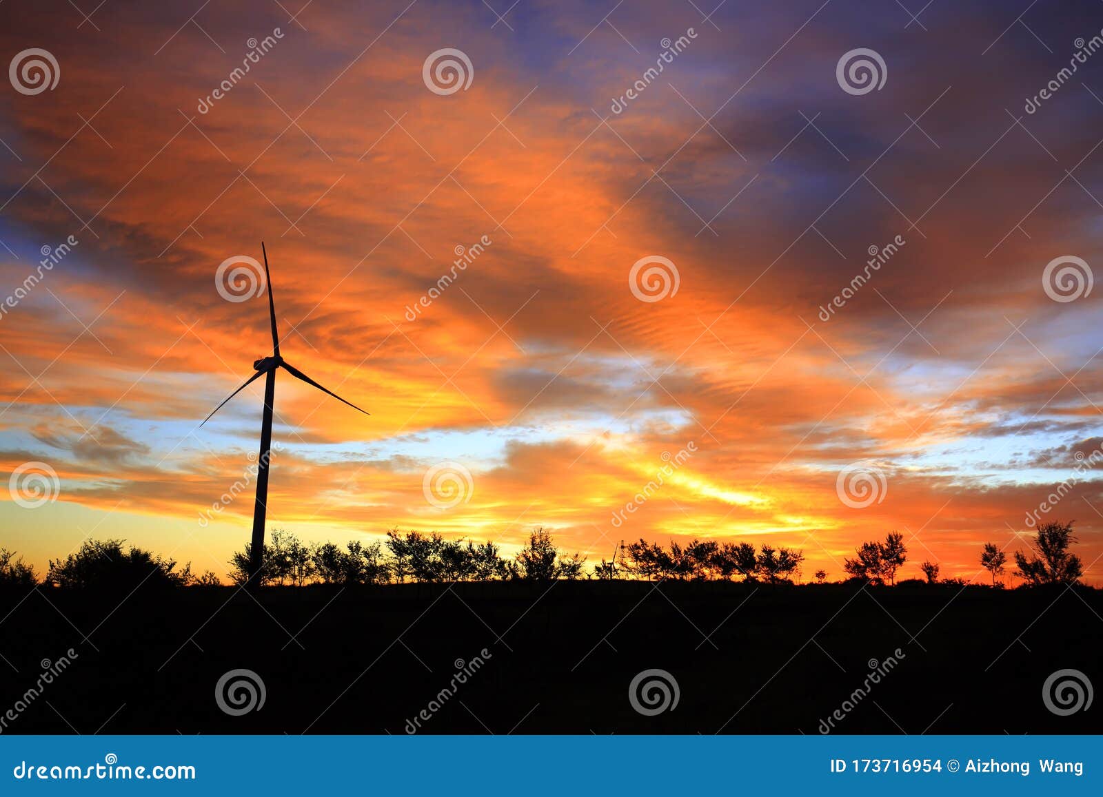 Wind Turbines in the Evening Stock Photo - Image of golden, evening ...
