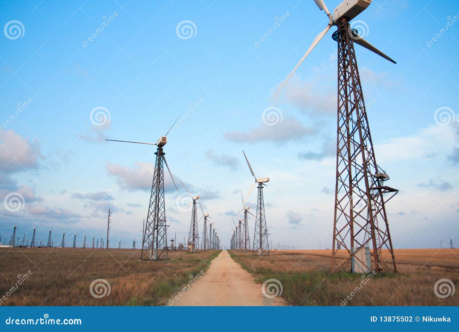 Wind turbines farm stock photo. Image of conservation - 13875502