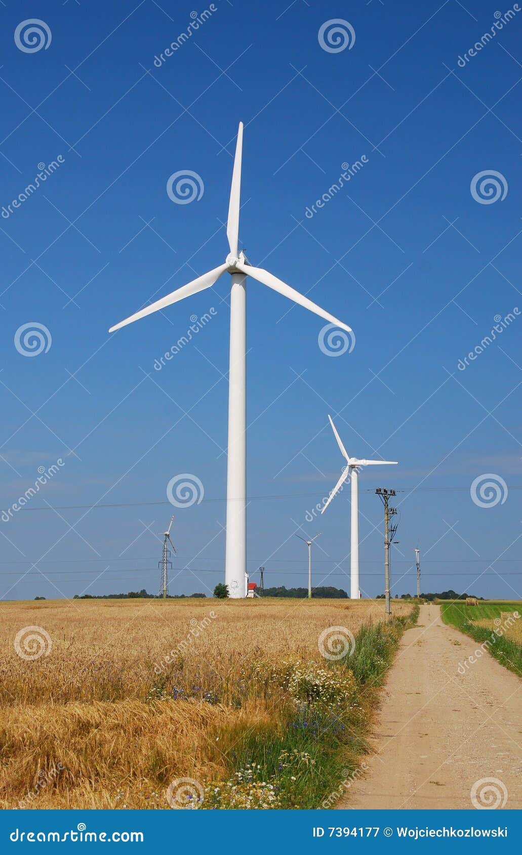 Wind turbines farm stock image. Image of corn, wind, blue - 7394177