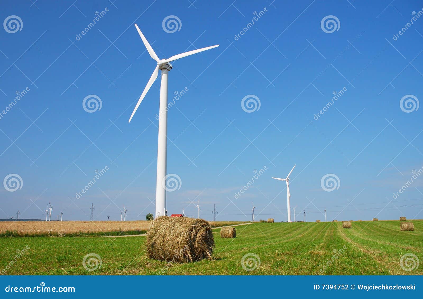 Wind turbines farm stock photo. Image of equipment, corn - 7394752
