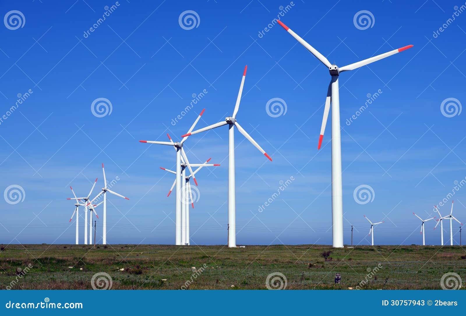 Wind Turbines Farm - Alternative Energy Stock Image - Image of ...