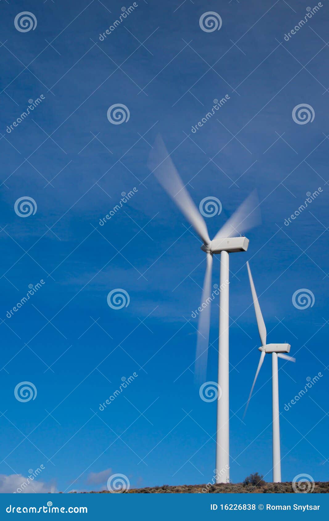 Wind Turbines with Fast Moving Blades Stock Photo - Image of windmill ...