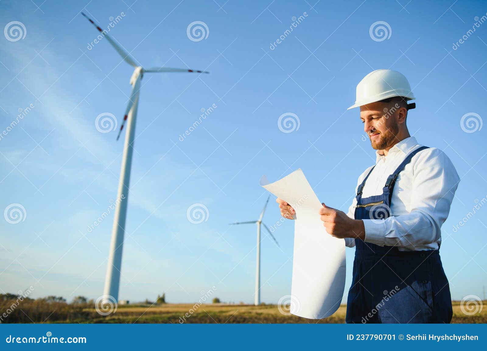 Wind Turbines Generating Electricity. Energy Conservation Concept Stock ...