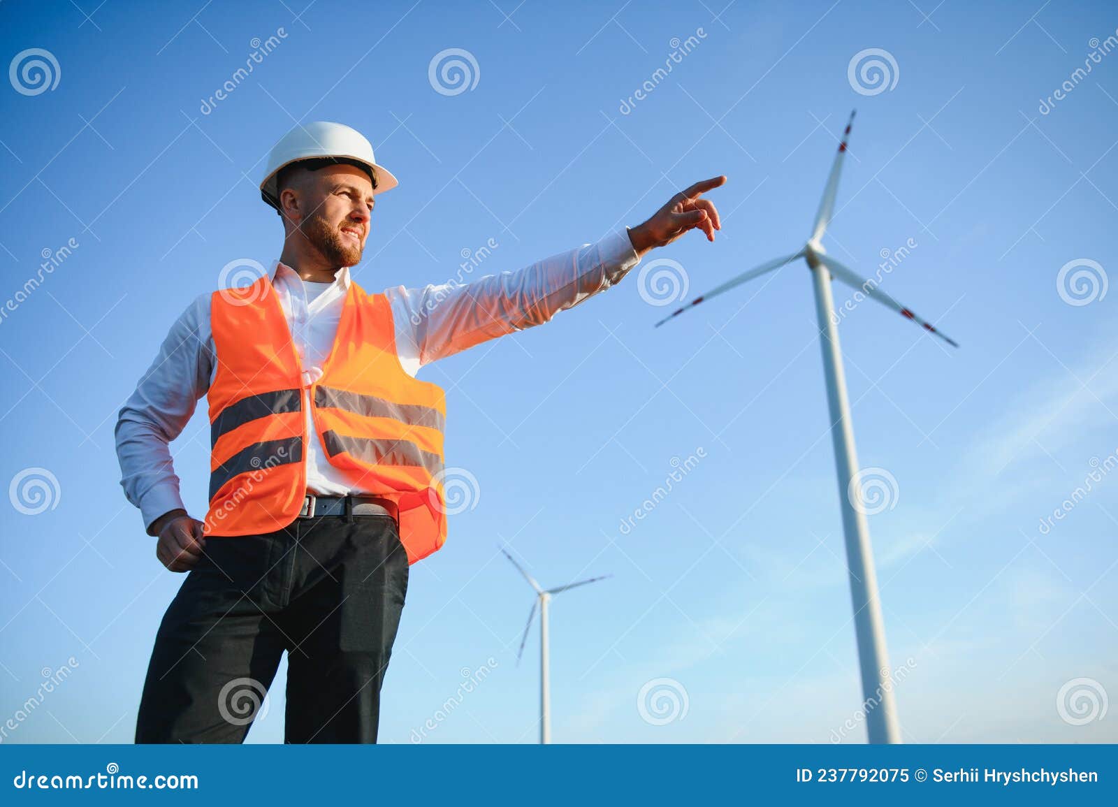 Wind Turbines Generating Electricity. Energy Conservation Concept Stock ...