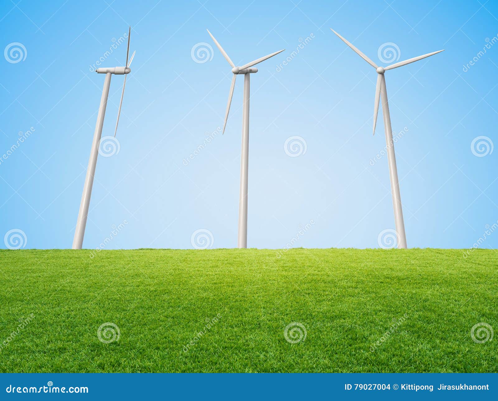 Wind Turbines in Grass Field Stock Photo - Image of field, grass: 79027004