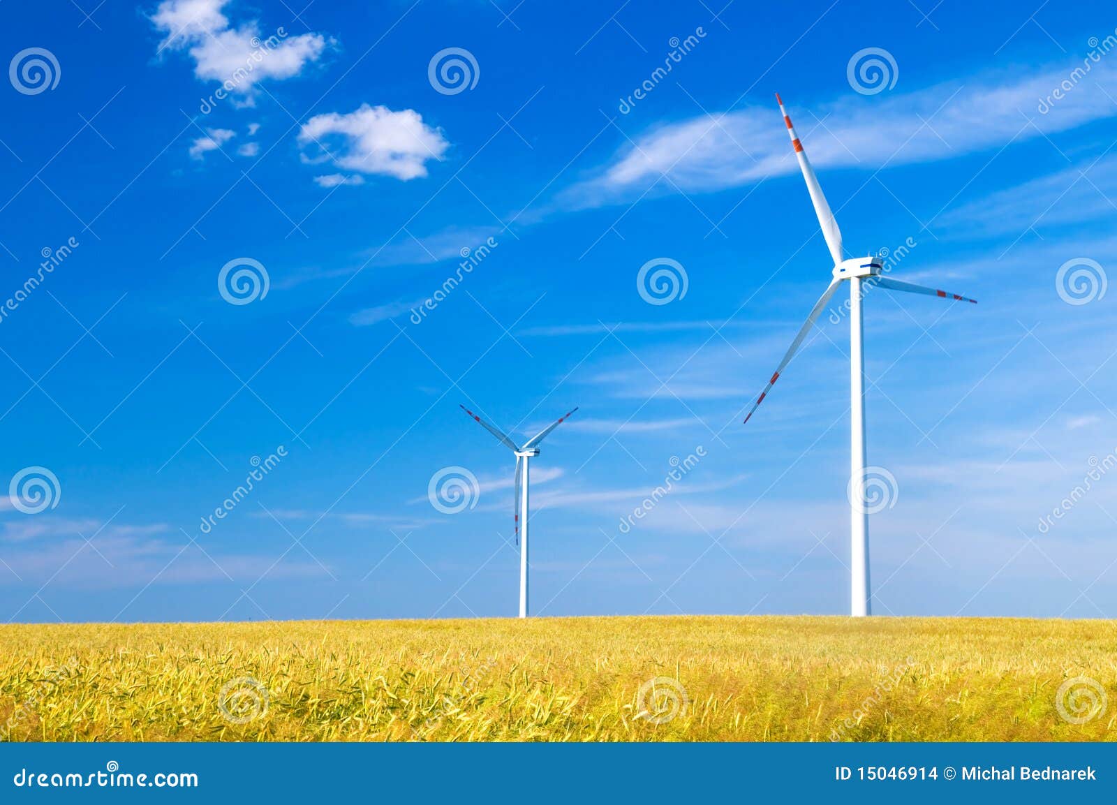 Wind turbines landscape stock photo. Image of electricity - 15046914
