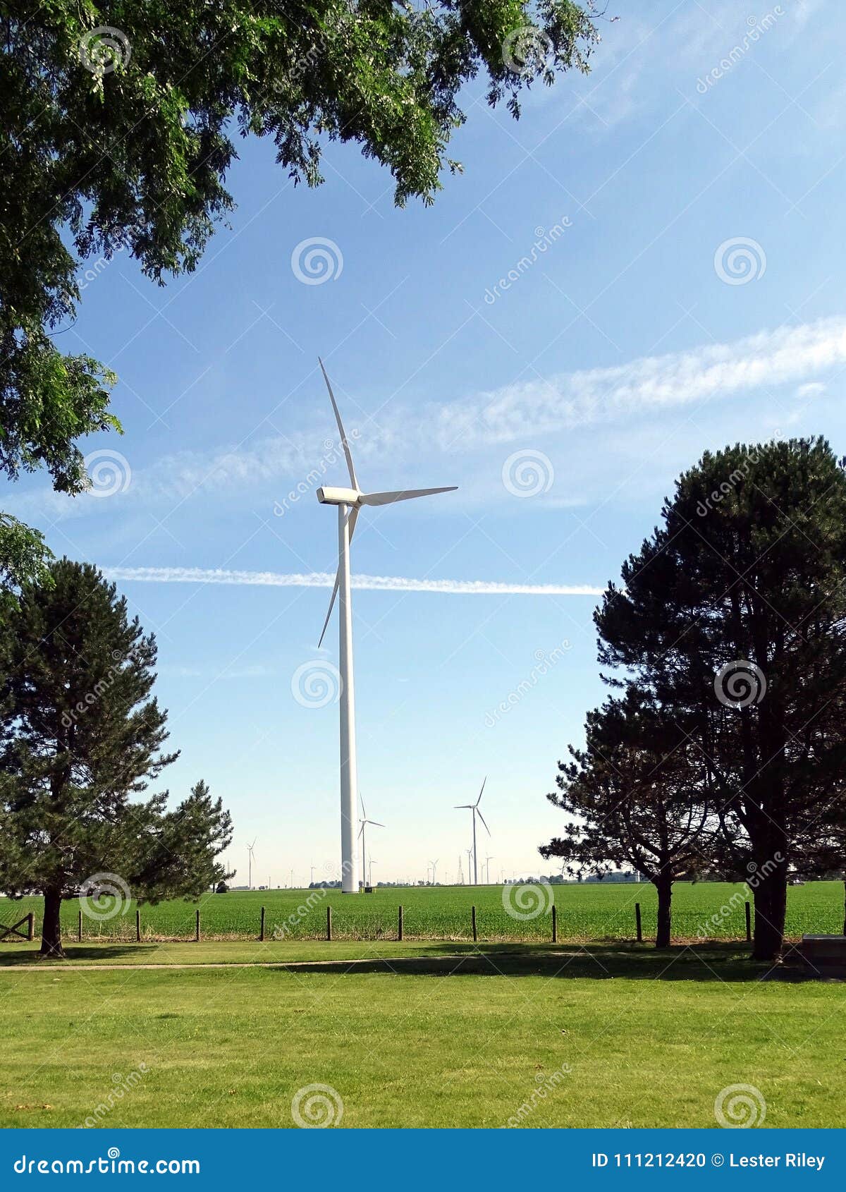 Wind Turbines Located in Agricultural Fields in Indiana Stock Photo ...