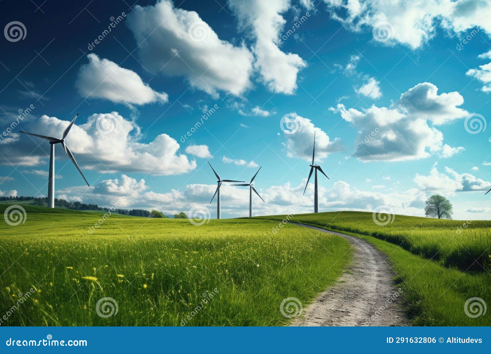Wind Turbines in an Open Field, a Government-backed Renewable Energy ...