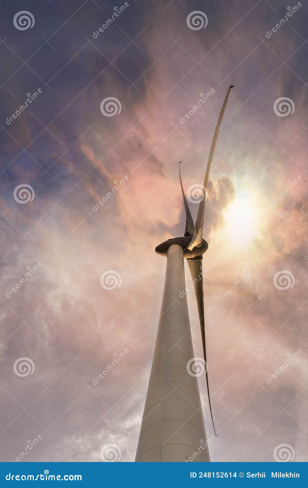 Wind Turbines Rotate. Renewable Energy Stock Photo - Image of industry ...