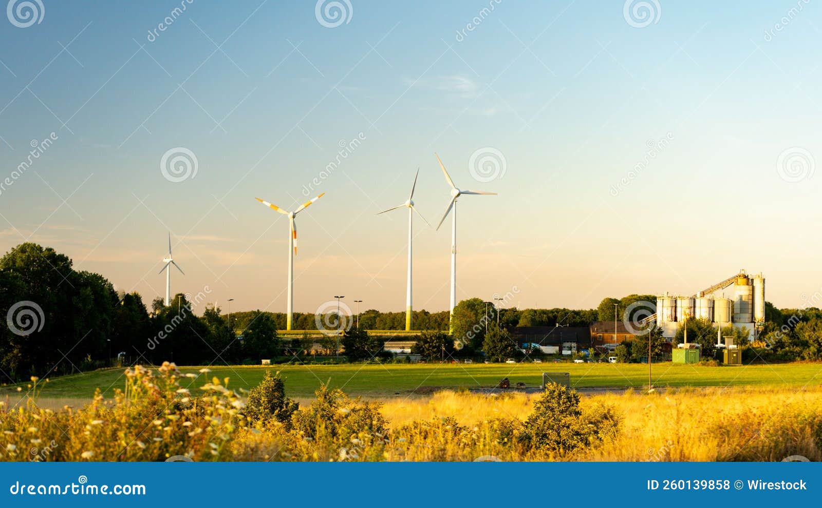 Wind Turbines in a Rural Area Stock Photo - Image of supply, wind ...