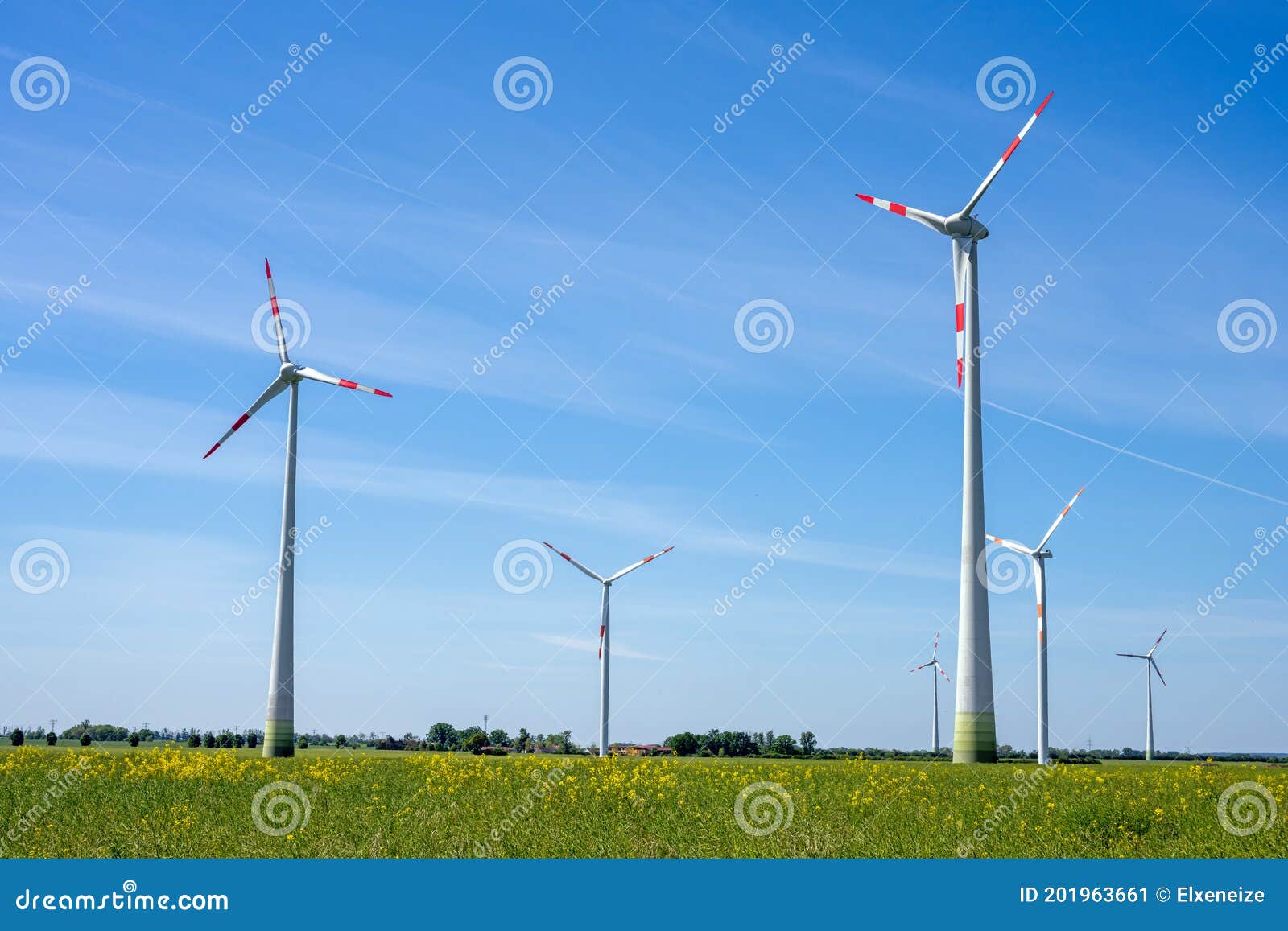 Wind Turbines in a Rural Area Stock Image - Image of ecological ...