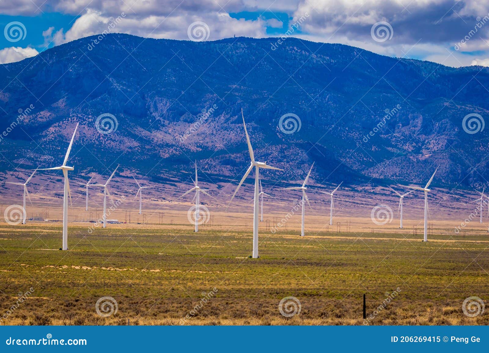 Wind Turbines at Spring Valley Wind Farm Stock Image - Image of united ...