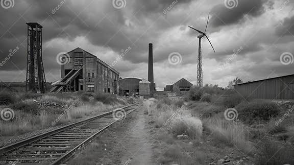 Wind Turbines Stand Tall beside Closed Coal Mines and Old Factories ... Wind Turbines Stand Tall beside Closed Coal Mines and Old Factories ...