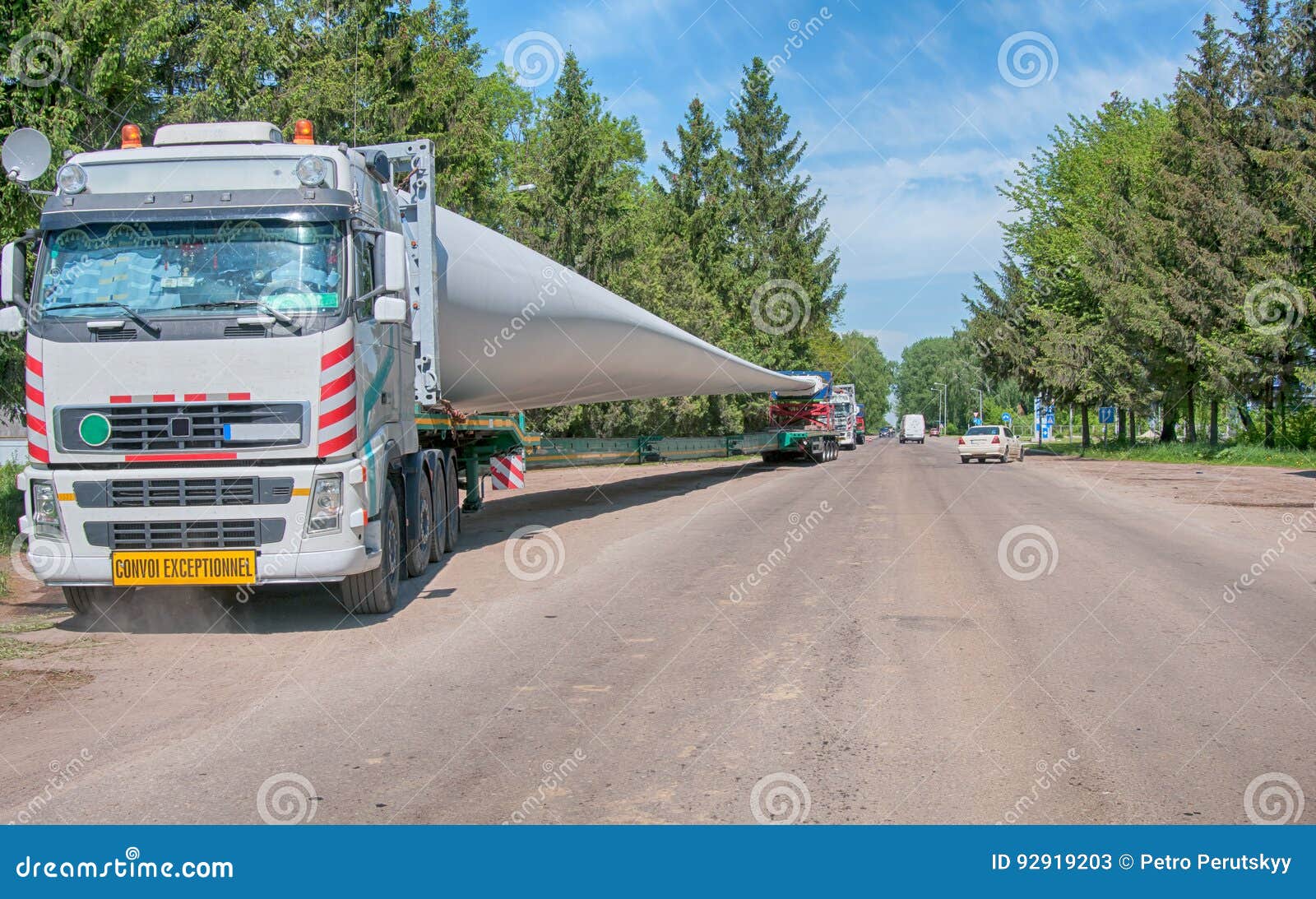 Wind turbines on trailer stock image. Image of alternative - 92919203