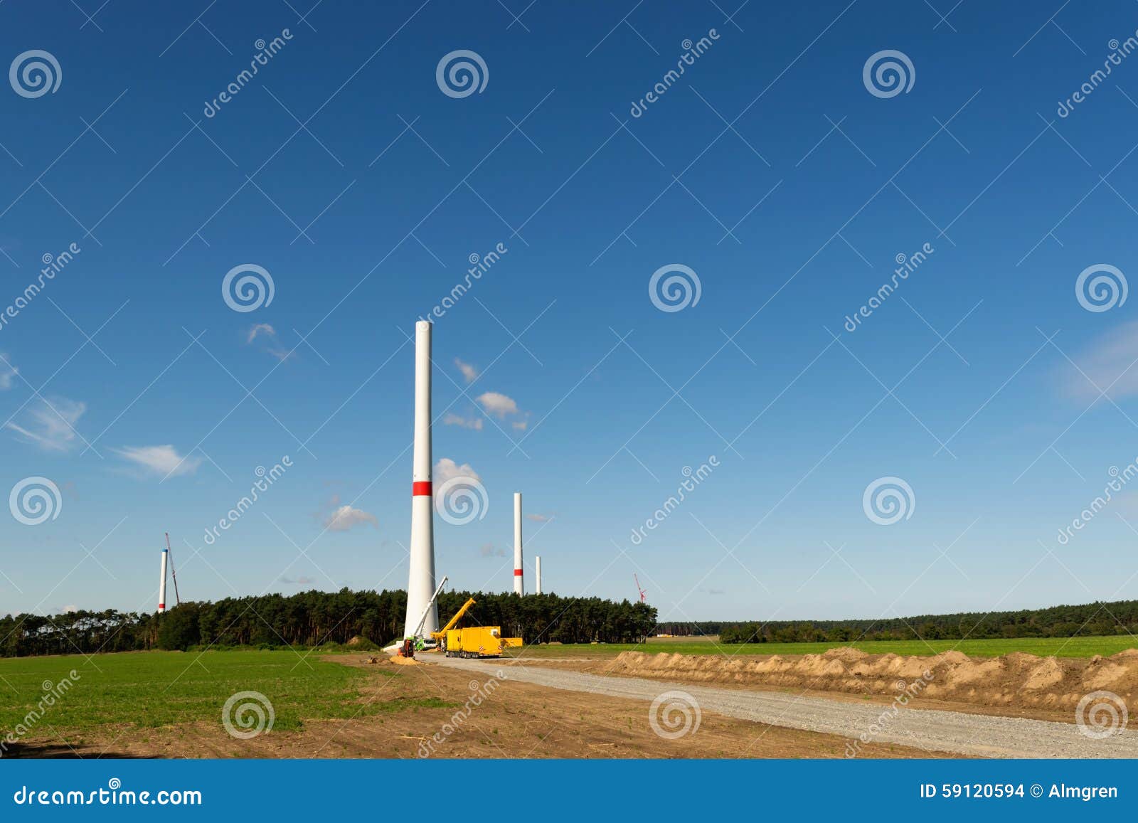 Wind Turbines Under Construction Stock Photo - Image of germany ...