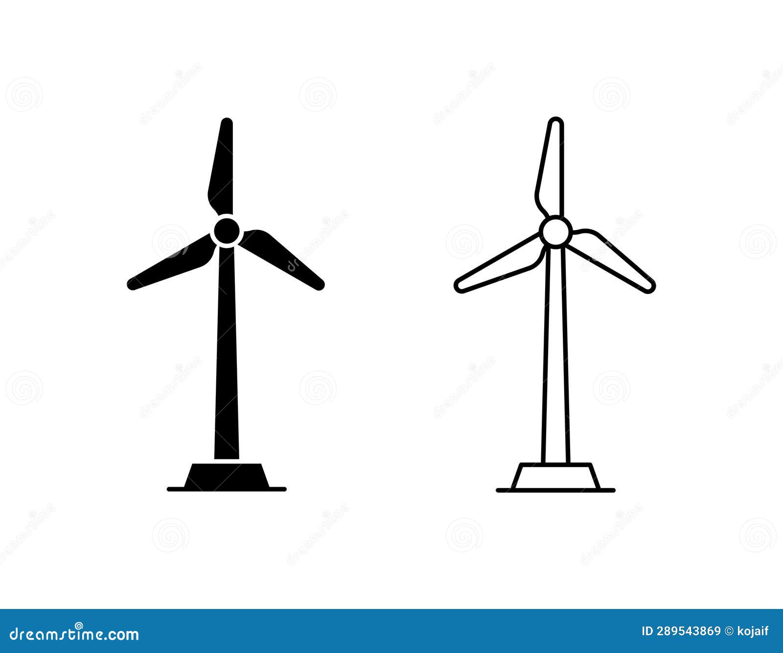 Wind Turbines Vector Icon Set. Windmill Symbol. Wind Power Sign Stock ...