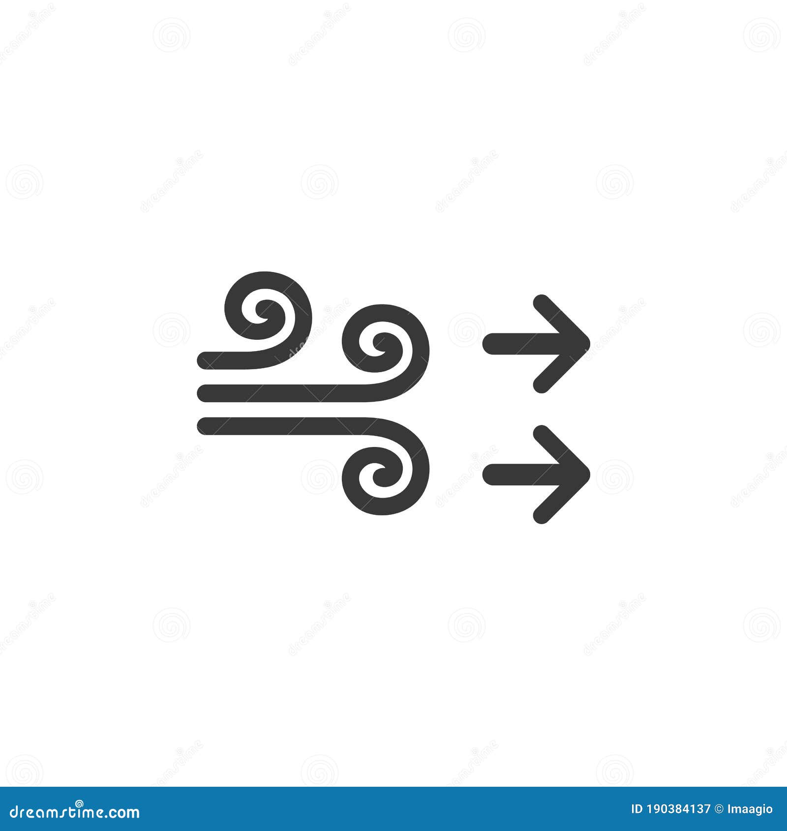 Wind with Two Arrows. Icon. Weather Glyph Vector Illustration Stock ...