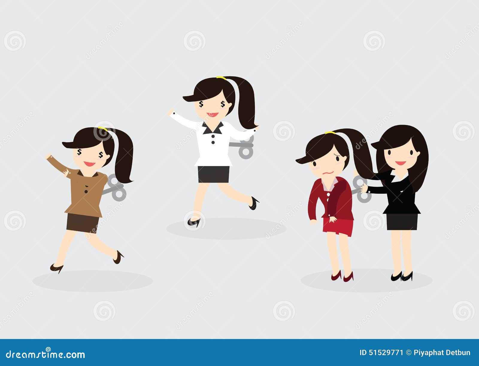 Wind-Up Business Woman Concept Stock Vector - Illustration of concept ...