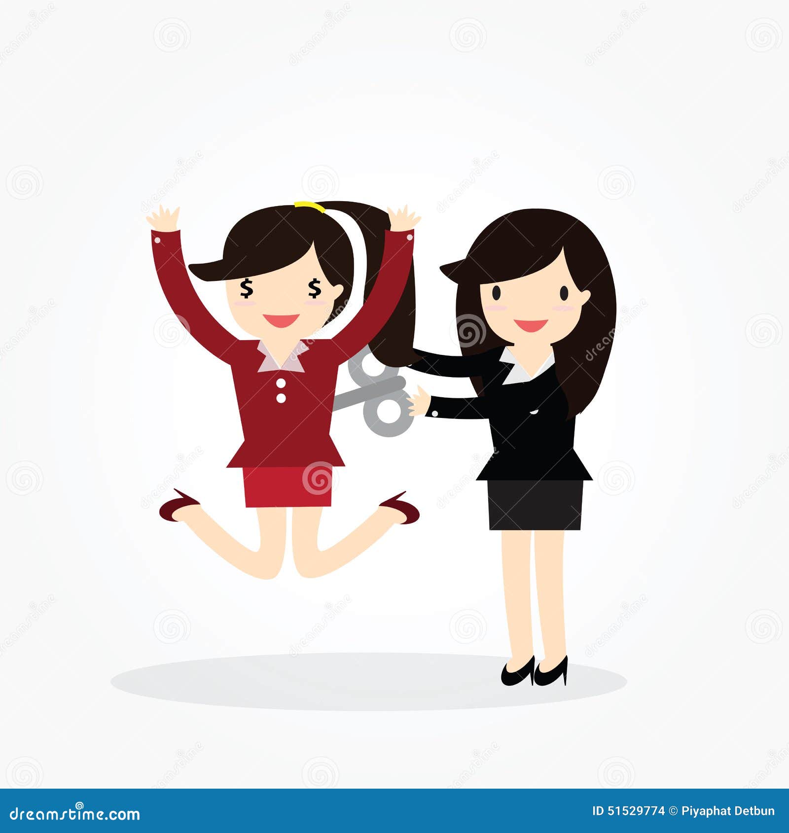 Wind-Up Business Woman Concept Stock Vector - Illustration of lassitude ...