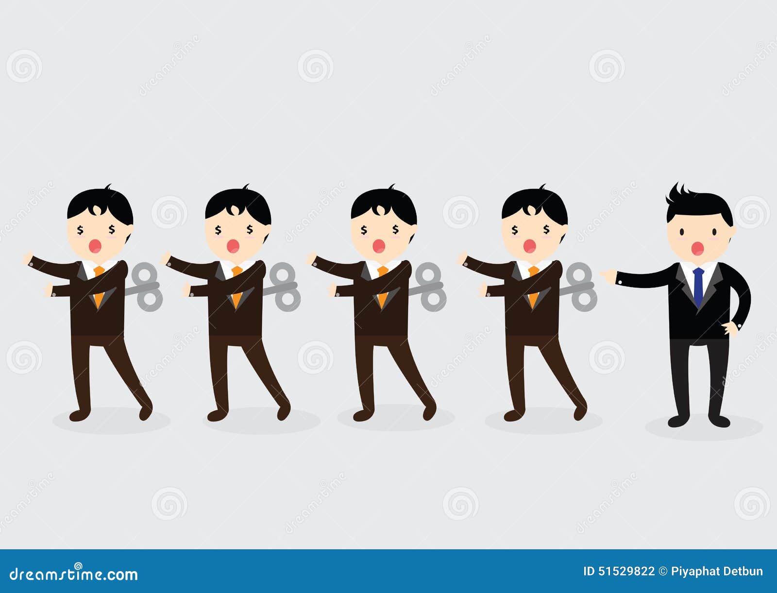 Wind-Up Businessman Concept Stock Vector - Illustration of employment ...