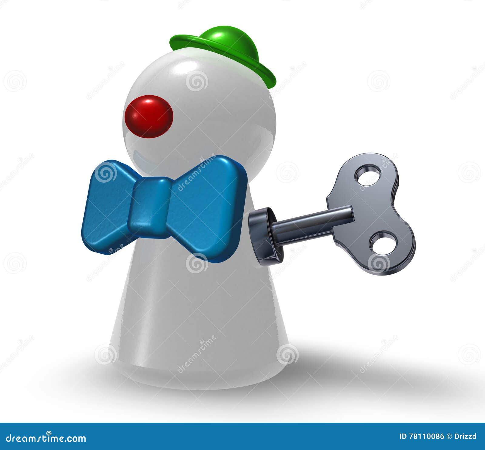 Wind-up clown pawn stock illustration. Illustration of show - 78110086
