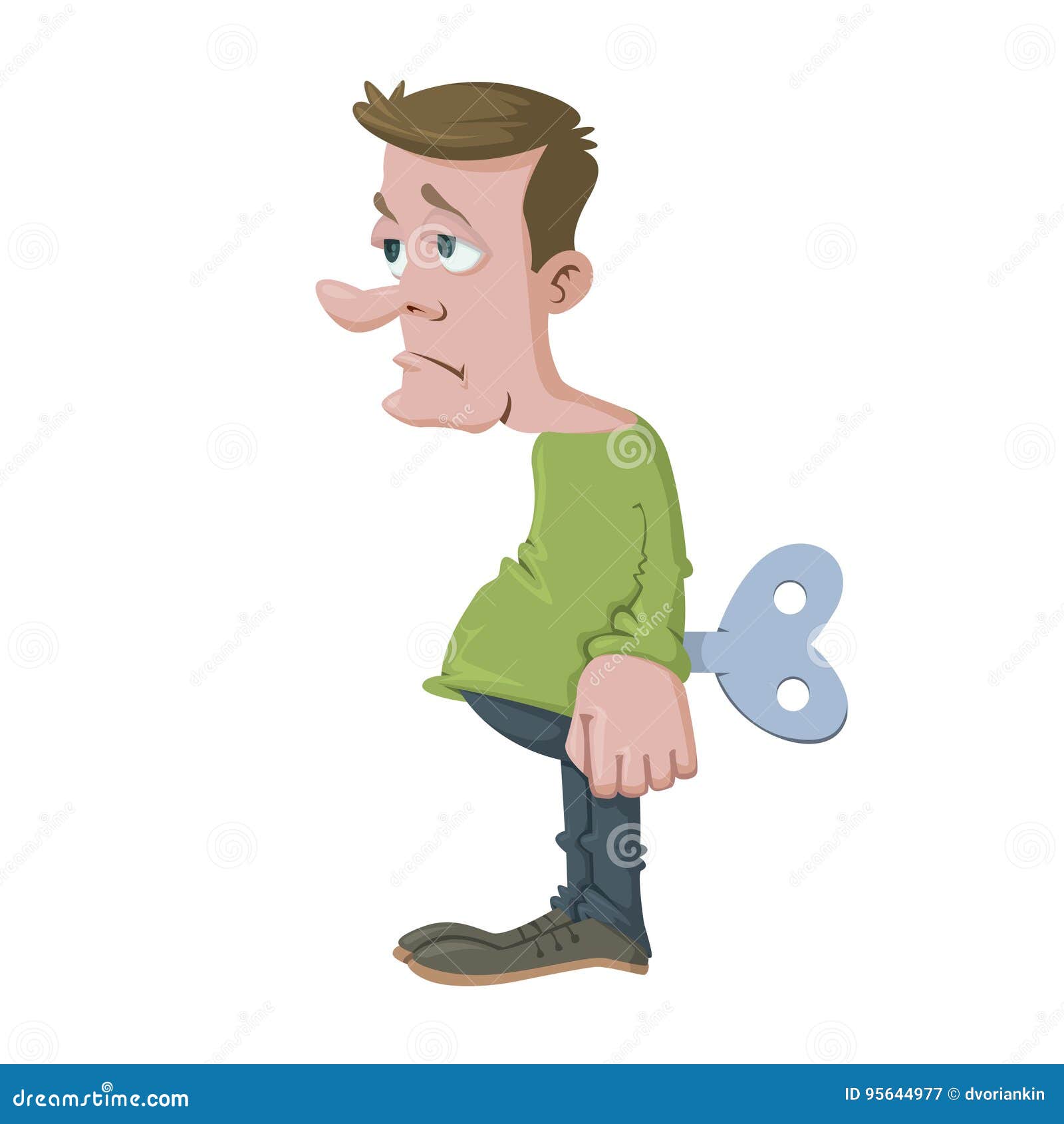 Wind up man stock vector. Illustration of back, clockwork - 95644977