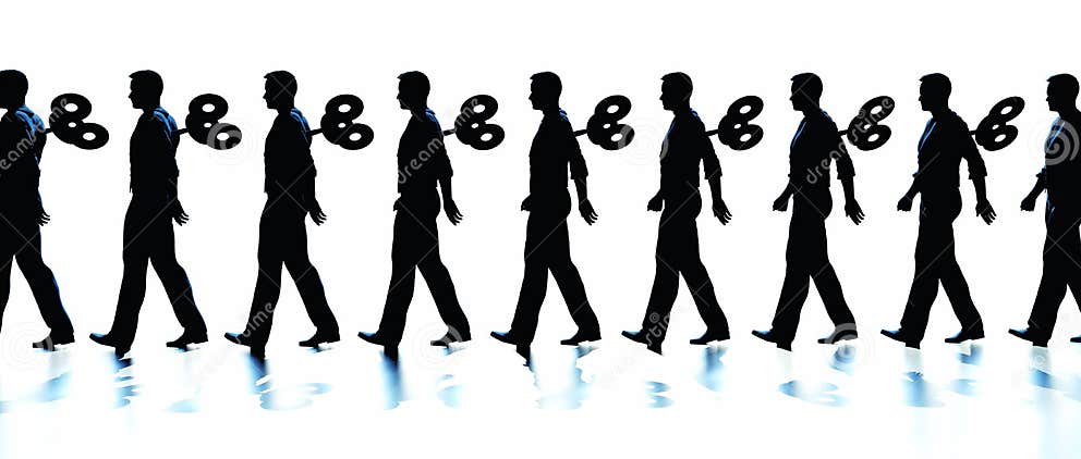 Wind up men stock illustration. Illustration of winding - 106280255