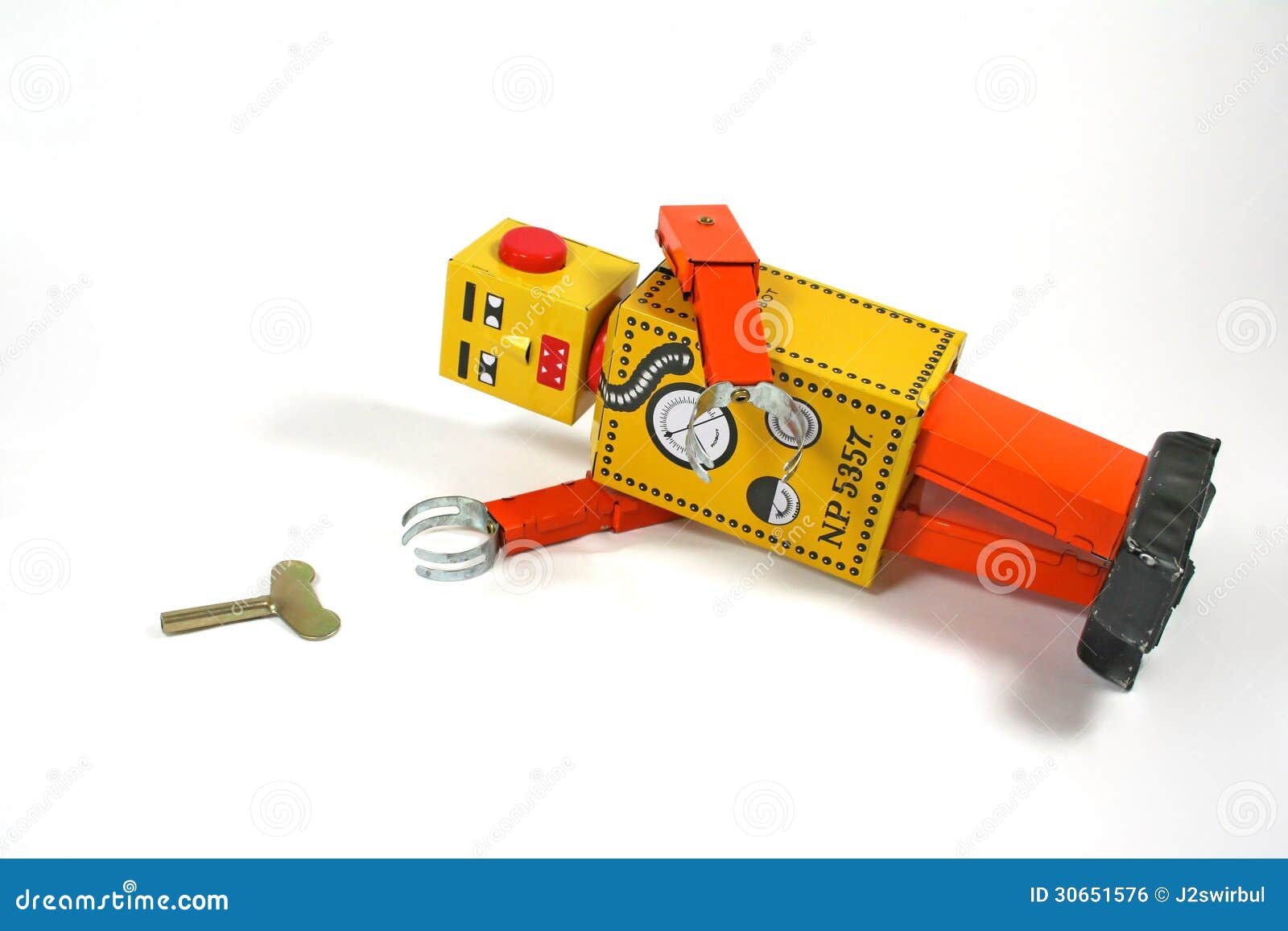 Wind-up Robot Needing Help stock photo. Image of dead - 30651576