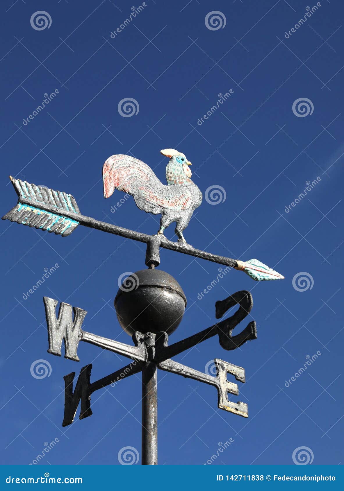 Wind Vane with on Top and Cardinal Points Stock Photo - Image of ...