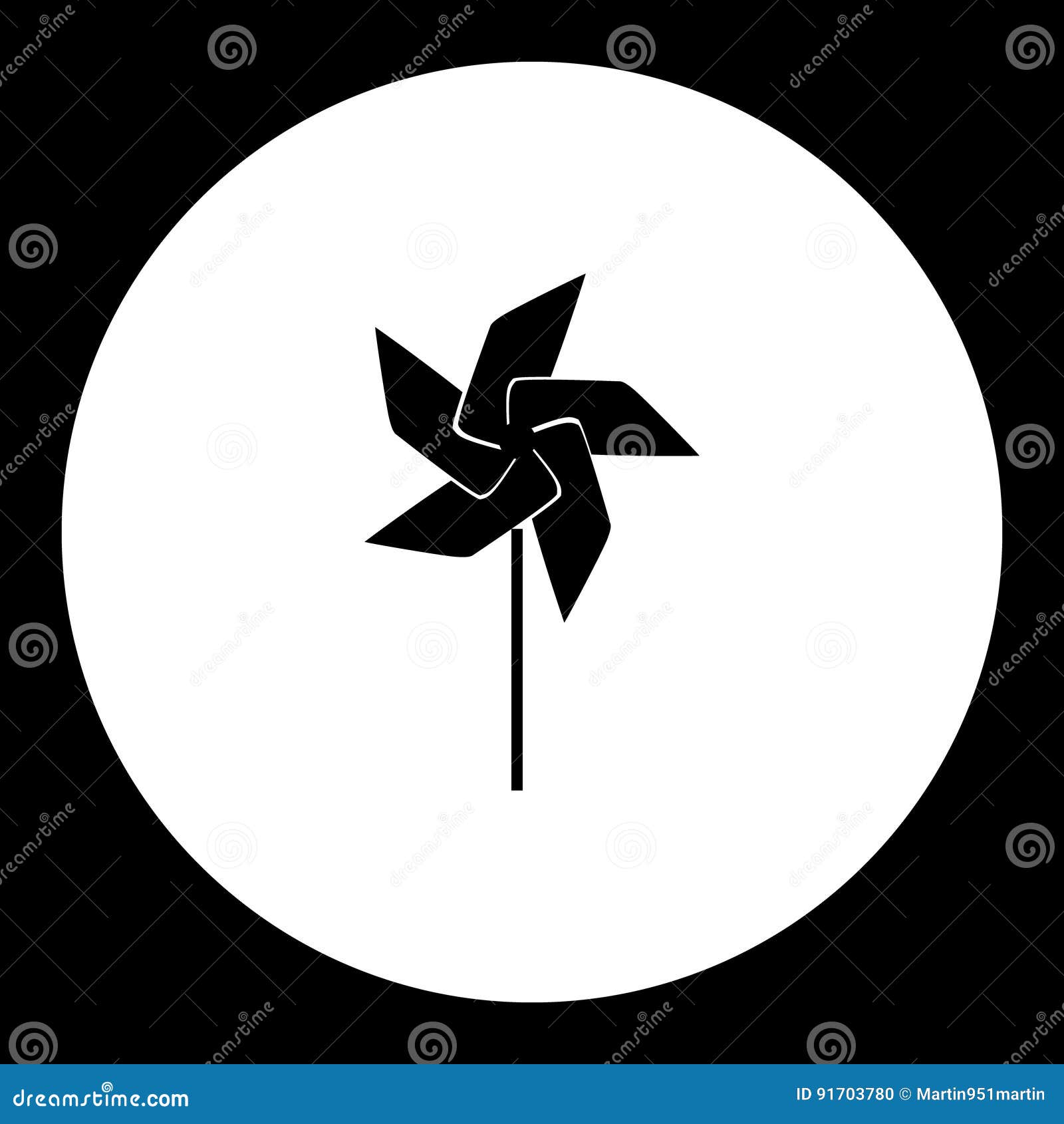 Wind Vane Little Windmill Simple Black Isolated Icon Eps10 Stock Vector ...