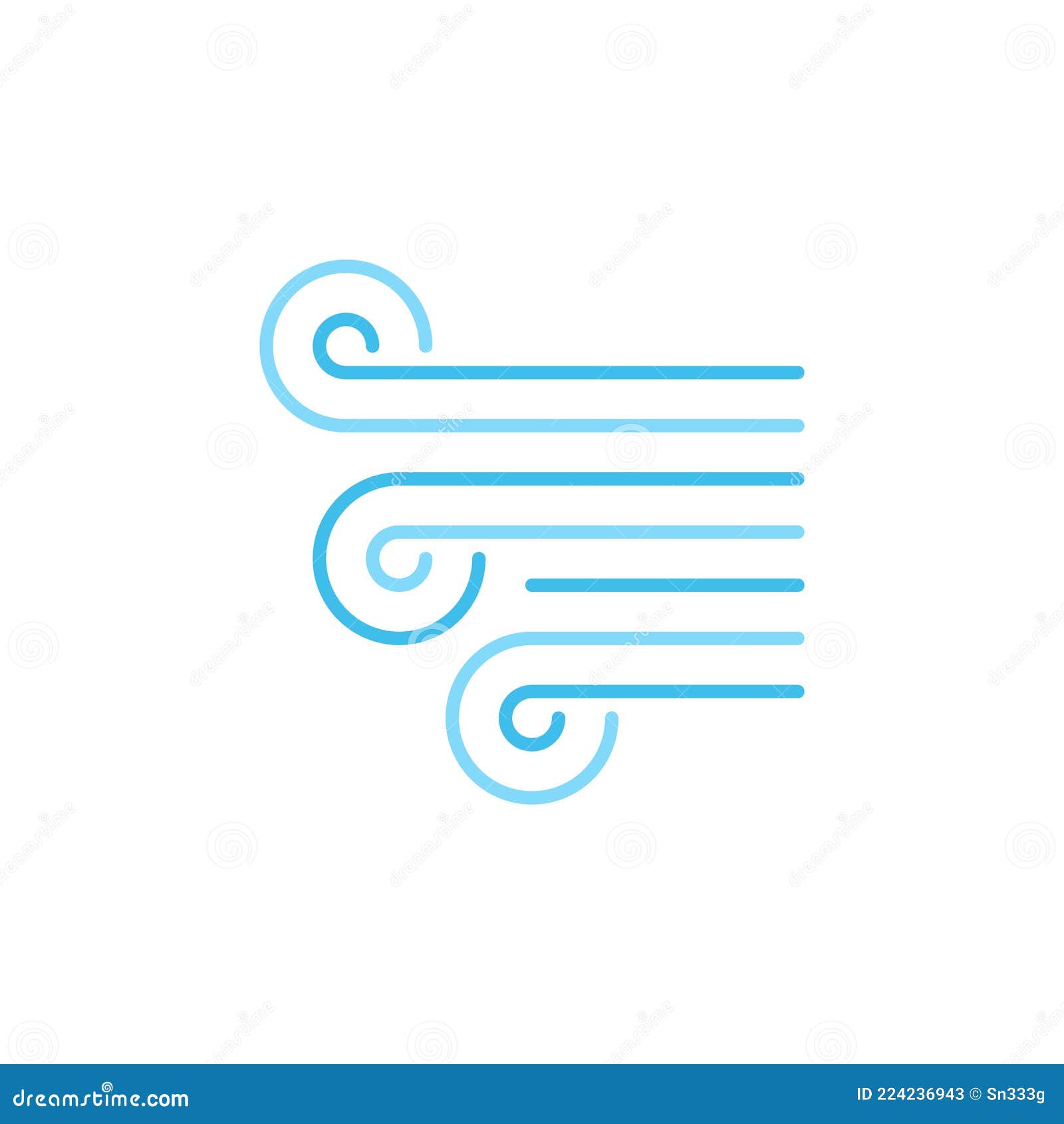 Wind Vector Concept Blue Modern Icon or Symbol Stock Vector ...