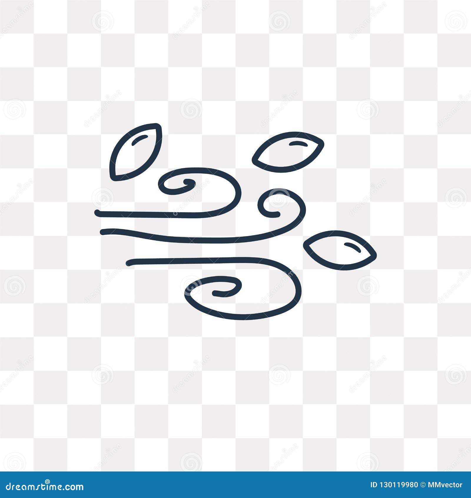 Wind Vector Icon Isolated on Transparent Background, Linear Wind Stock ...