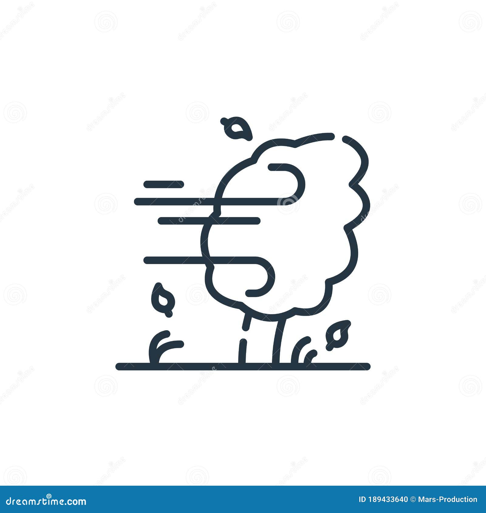 Wind Vector Icon Isolated on White Background. Outline, Thin Line Wind ...