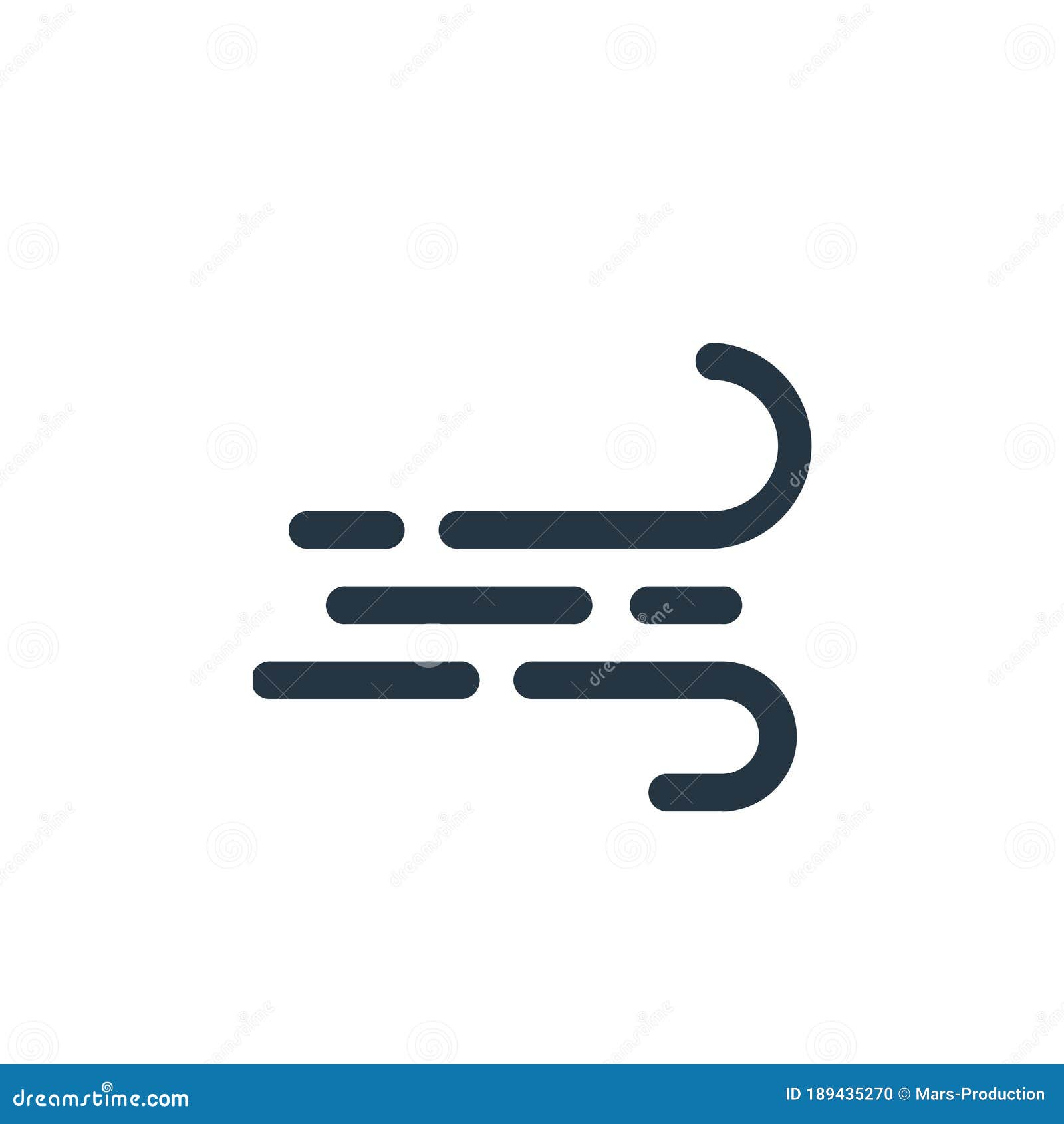 Wind Vector Icon Isolated on White Background. Outline, Thin Line Wind ...