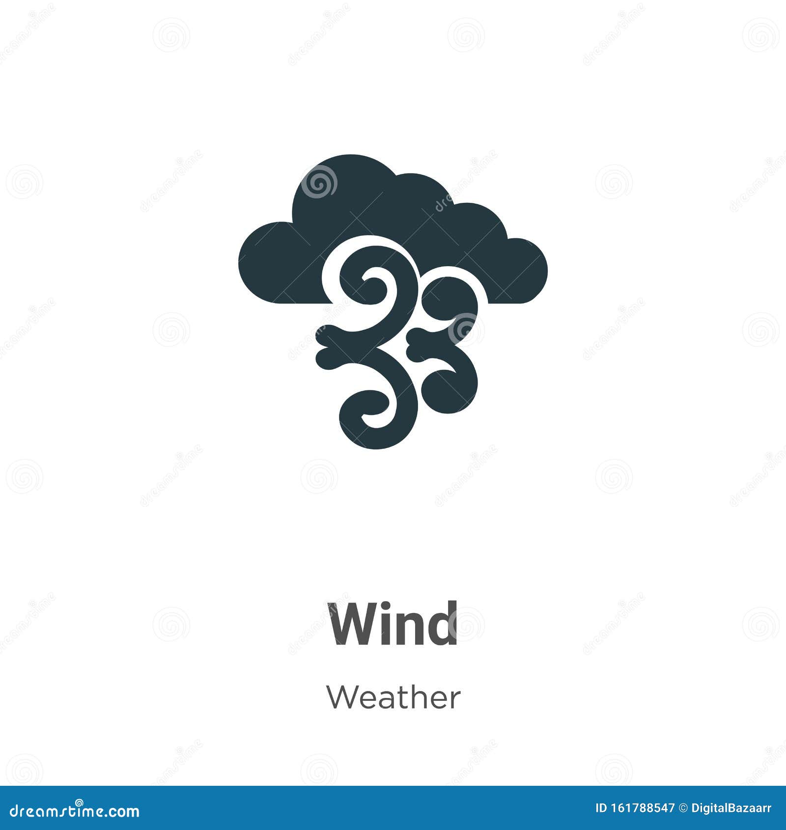 Wind Vector Icon on White Background. Flat Vector Wind Icon Symbol Sign ...