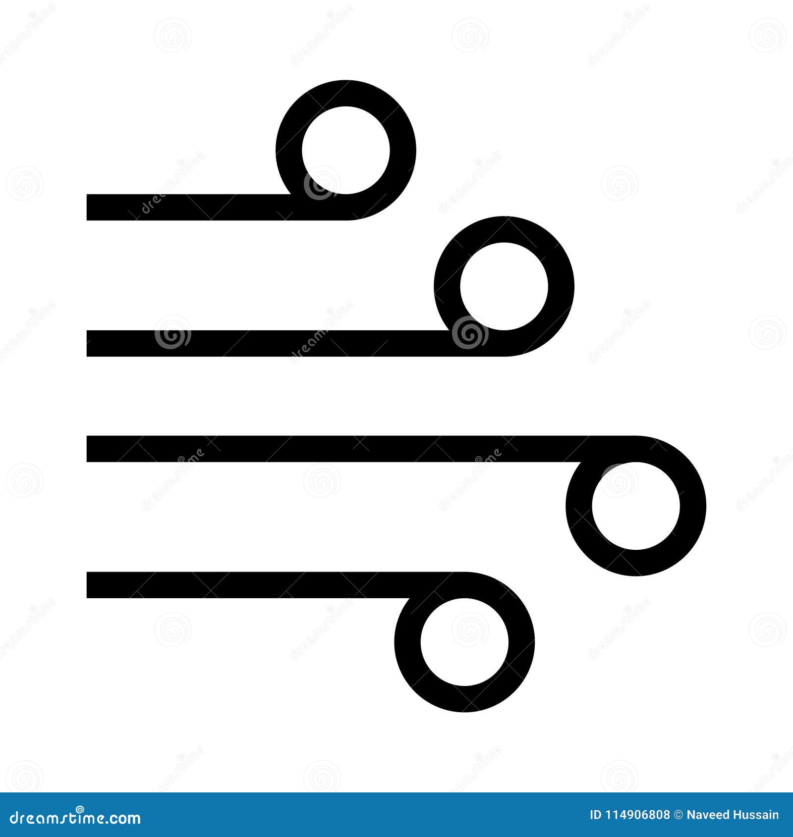 Wind vector line icon stock vector. Illustration of blue - 114906808