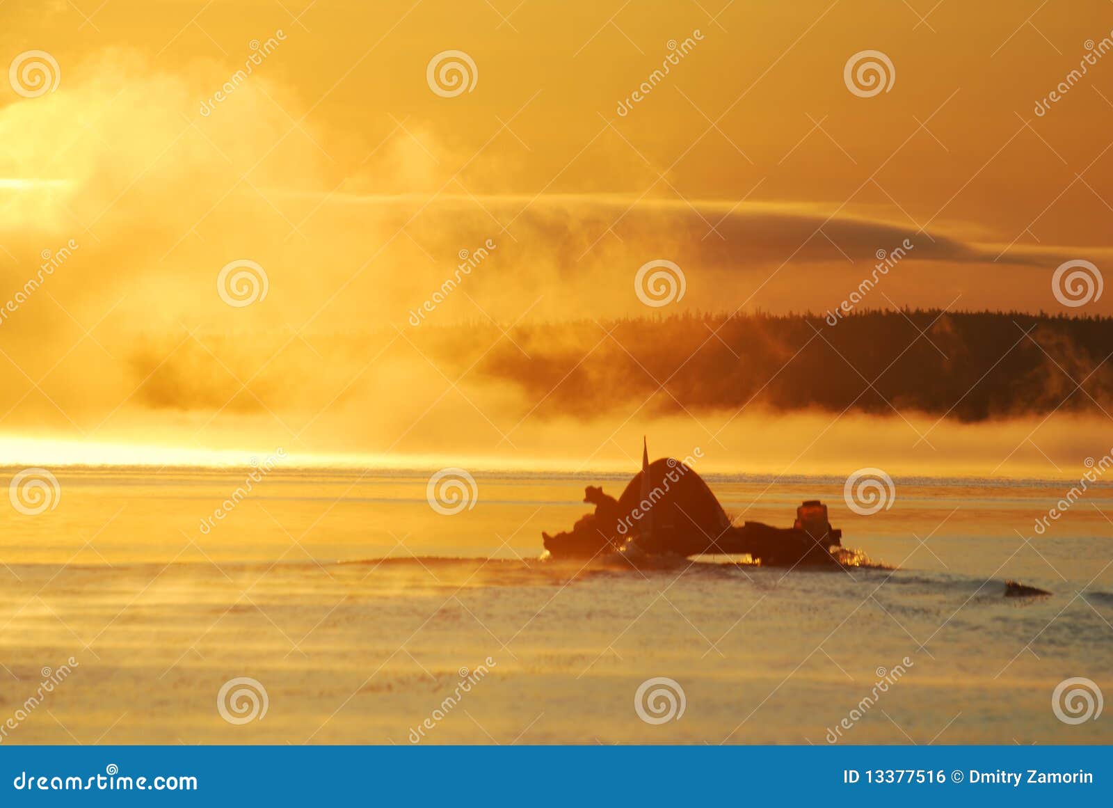 Wind of Wandering. Siberia. Raft in the Mist Stock Photo - Image of ...