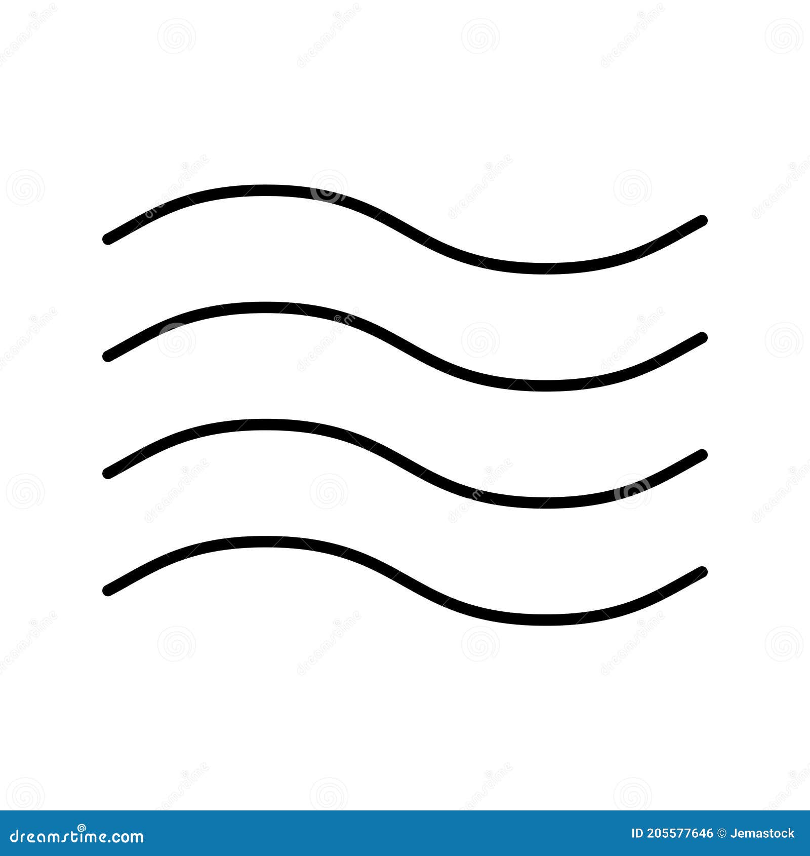 Wind Waves Weather Line Style Icon Stock Vector - Illustration of ...