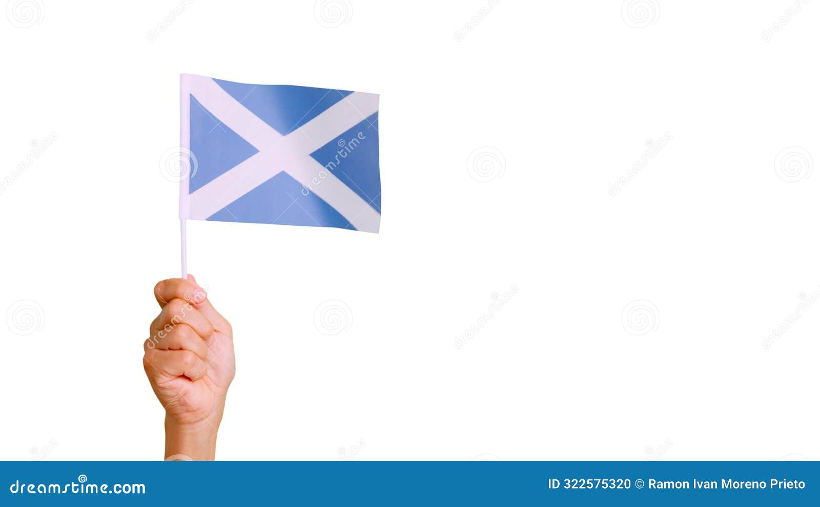 Wind Waving a Scottish Pennant Holding by a Hand Stock Photo - Image of ...